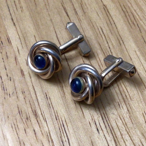 SWANK | Accessories | Swank Cuff Links With Blue Inset | Poshmark